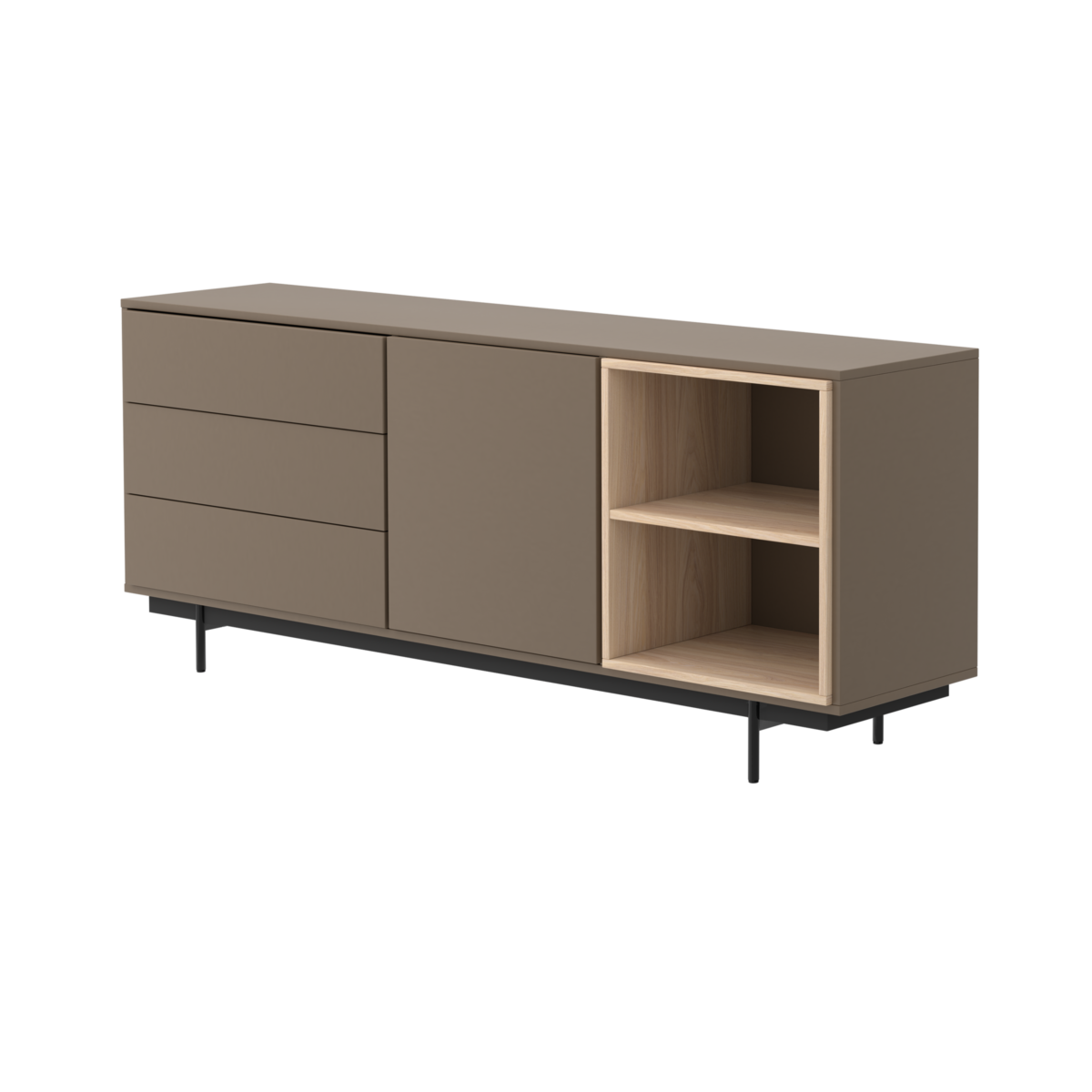 GALERIA FURNITURE : Malmo Sideboard 2m : Cappuccino + Oak – Galeria Luxury Furniture